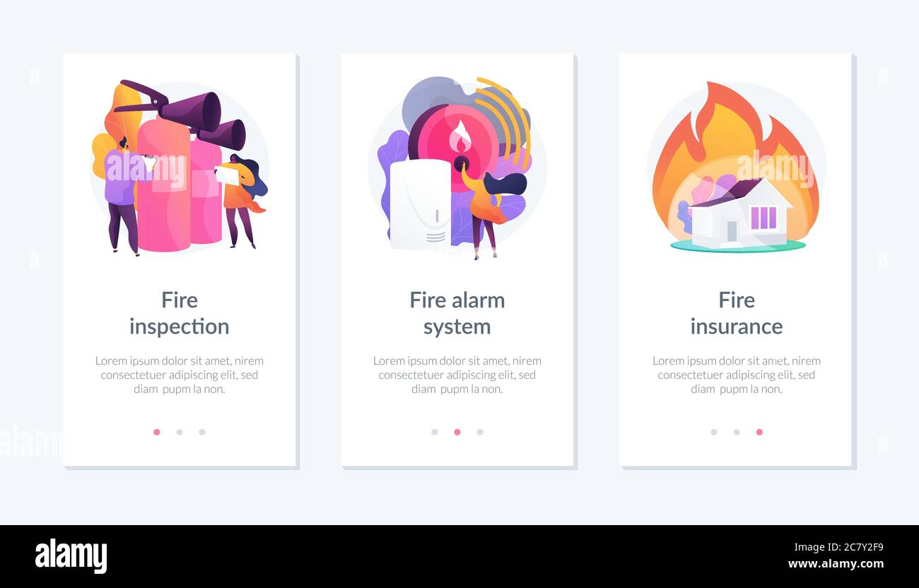 Fire prevention app interface template Stock Vector Image & Art - Alamy