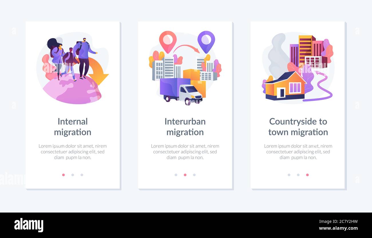 Human migration app interface template Stock Vector Image & Art - Alamy