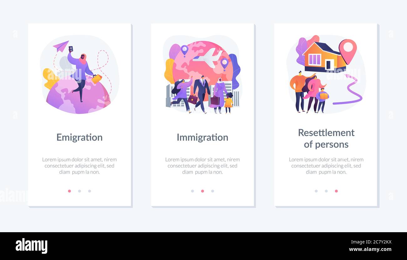 Population mobility, human migration app interface template Stock Vector Image & Art - Alamy