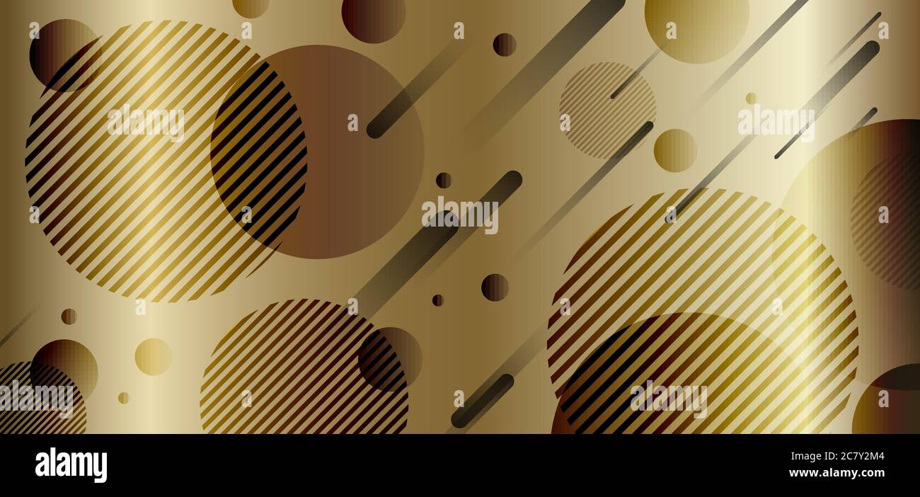 Abstract gold and black geometric dynamic circles golden gradient shape ...