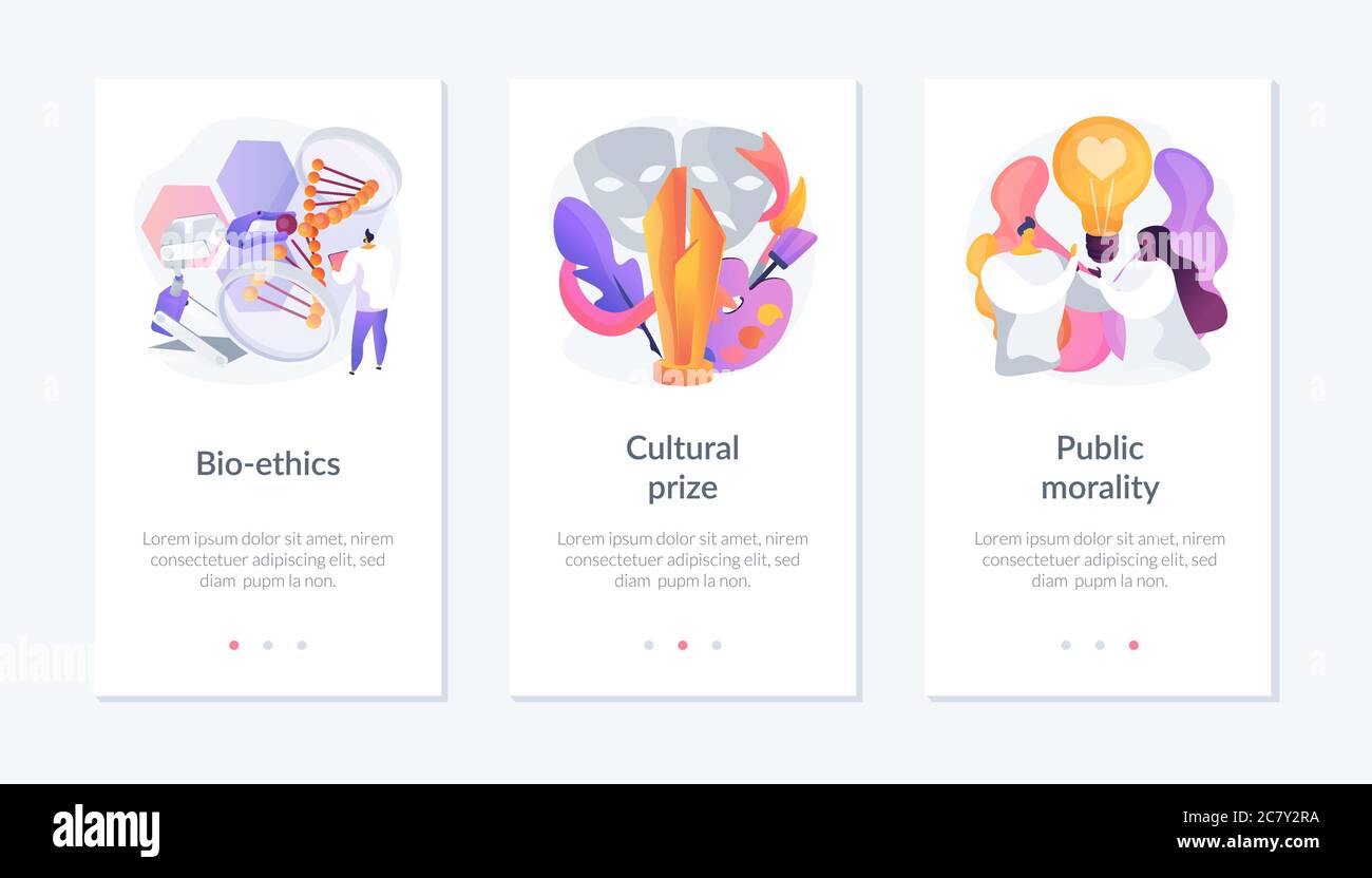 Ethical and medical issues app interface template Stock Vector Image ...