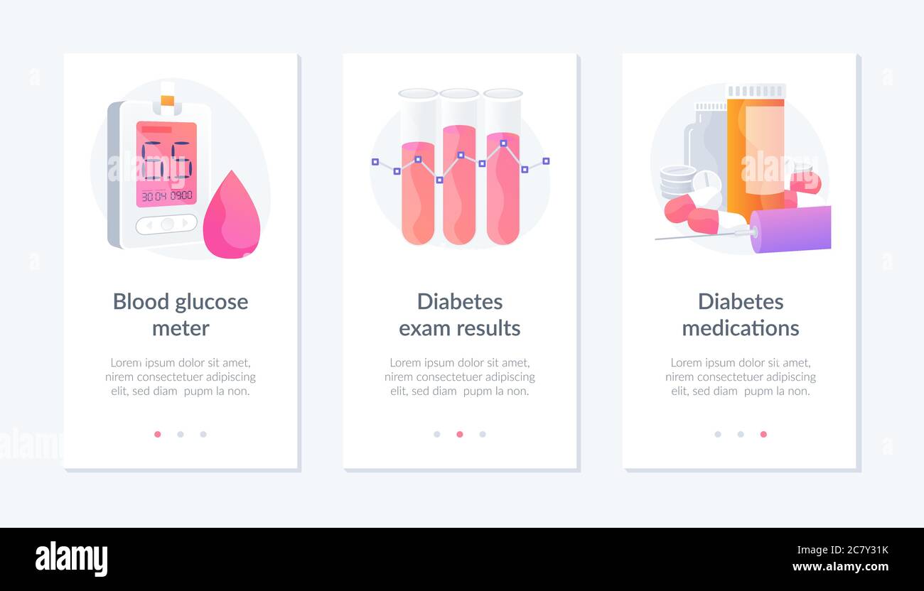 Diabetes app interface template Stock Vector Image & Art - Alamy