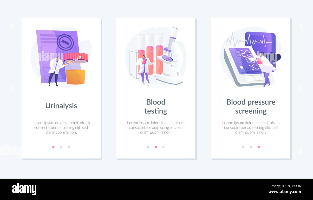 Clinical laboratory analysis icons cartoon set app interface template ...
