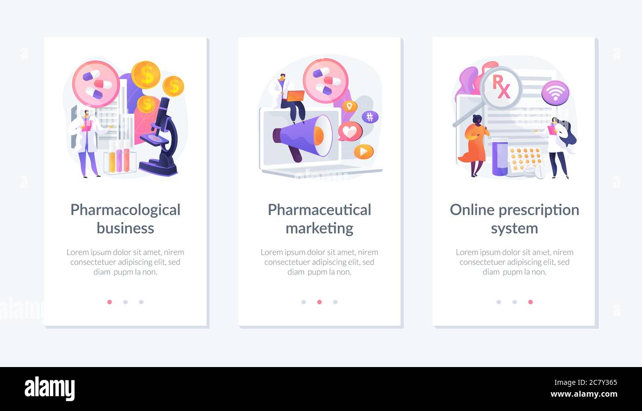 Pharmacological service app interface template Stock Vector Image & Art ...
