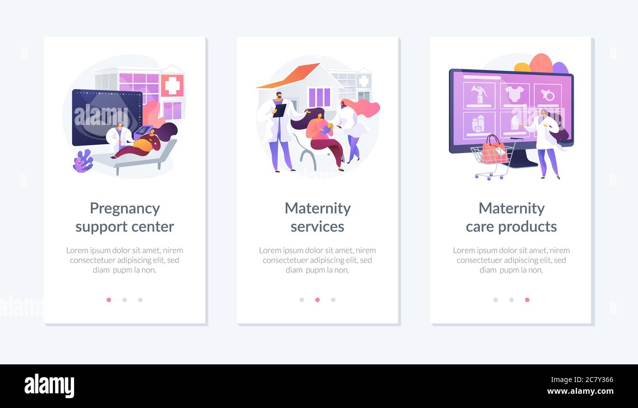 Pregnancy and maternity app interface template Stock Vector Image & Art ...