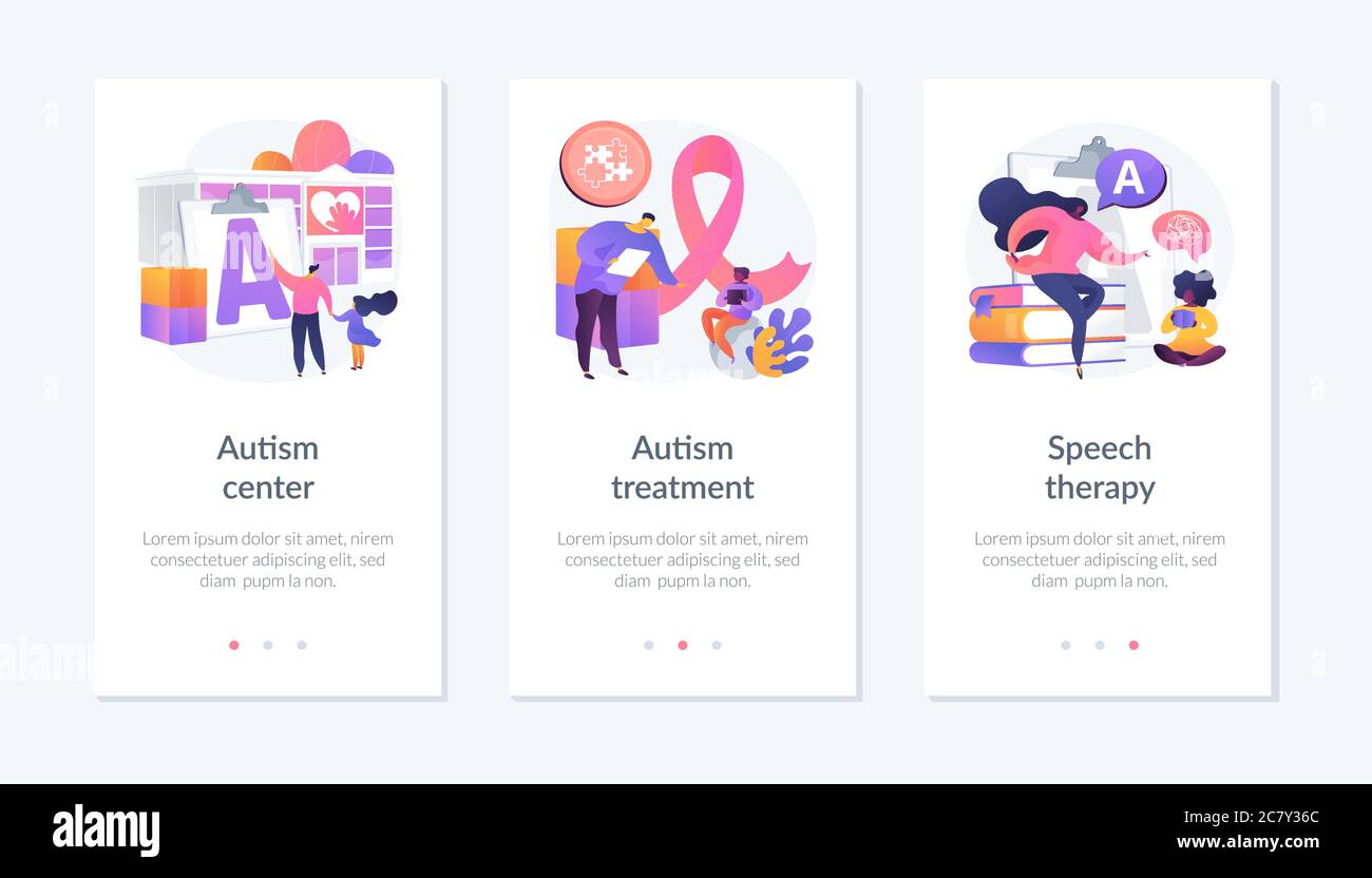 Autism spectrum disorder app interface template Stock Vector Image ...