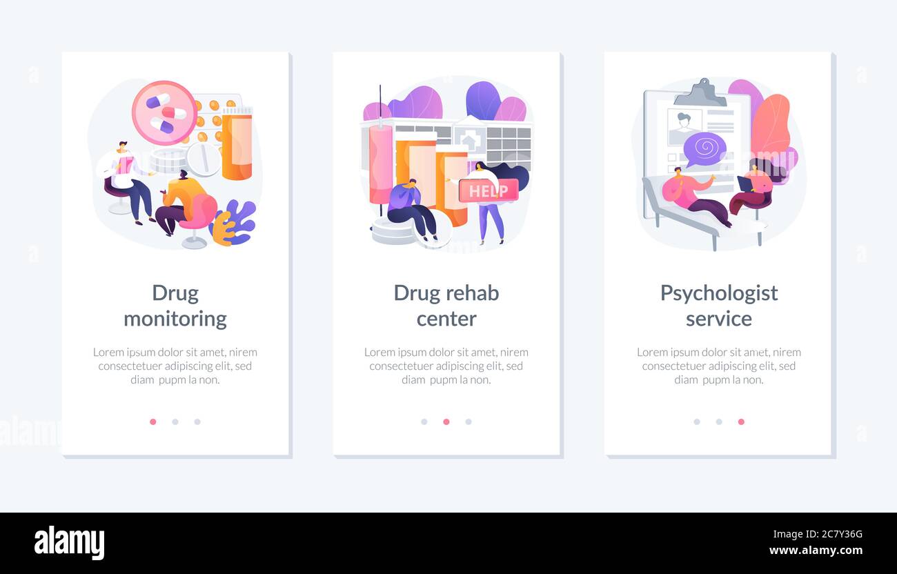 Addiction treatment app interface template Stock Vector Image & Art - Alamy