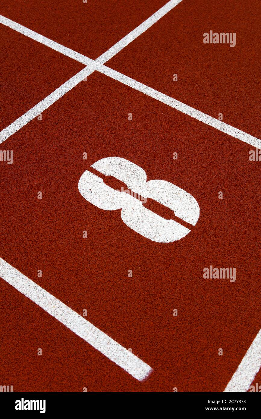 White number on tartan track hi-res stock photography and images - Alamy
