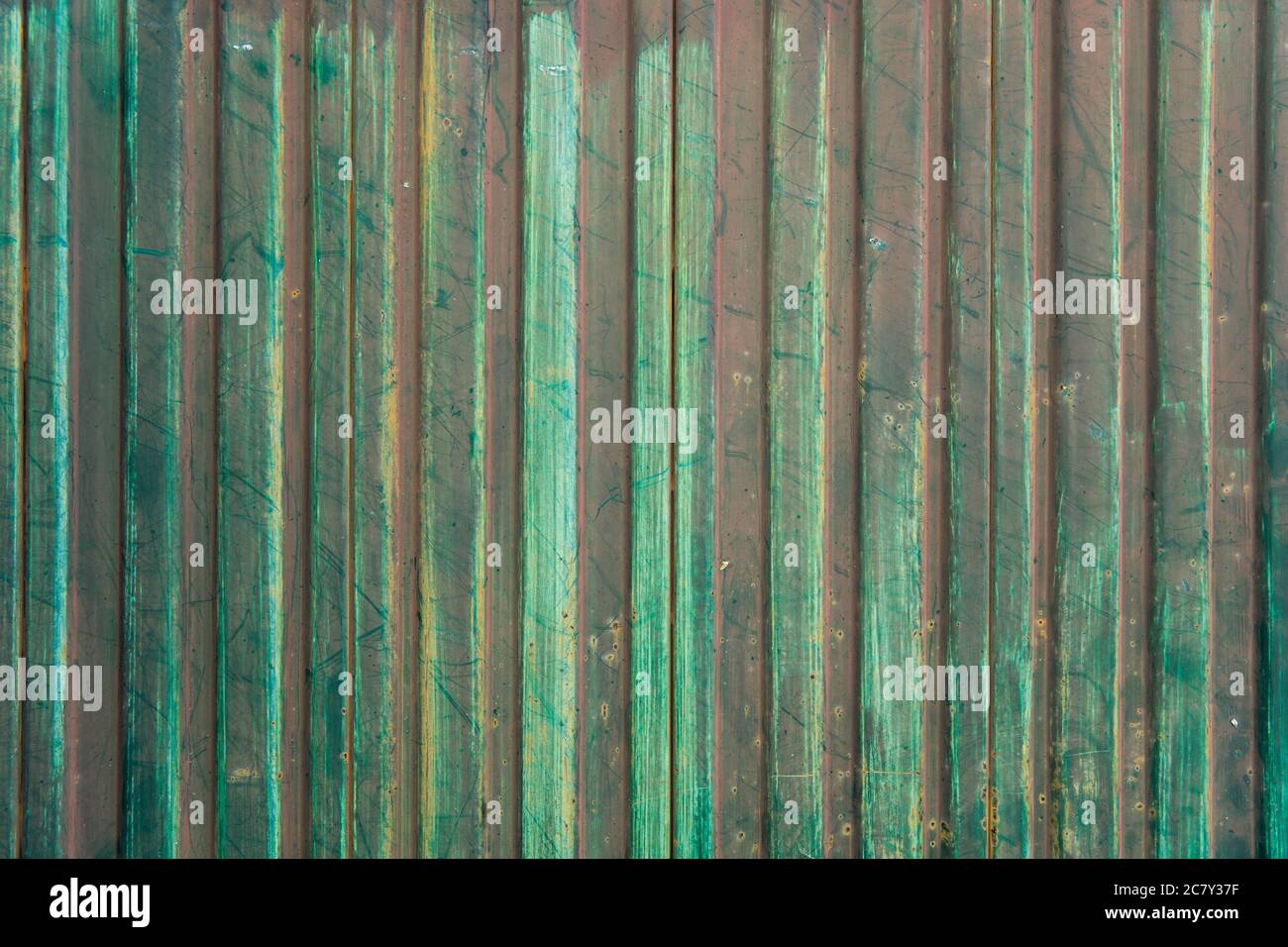 Old green metal vertical panels texture close up Stock Photo - Alamy