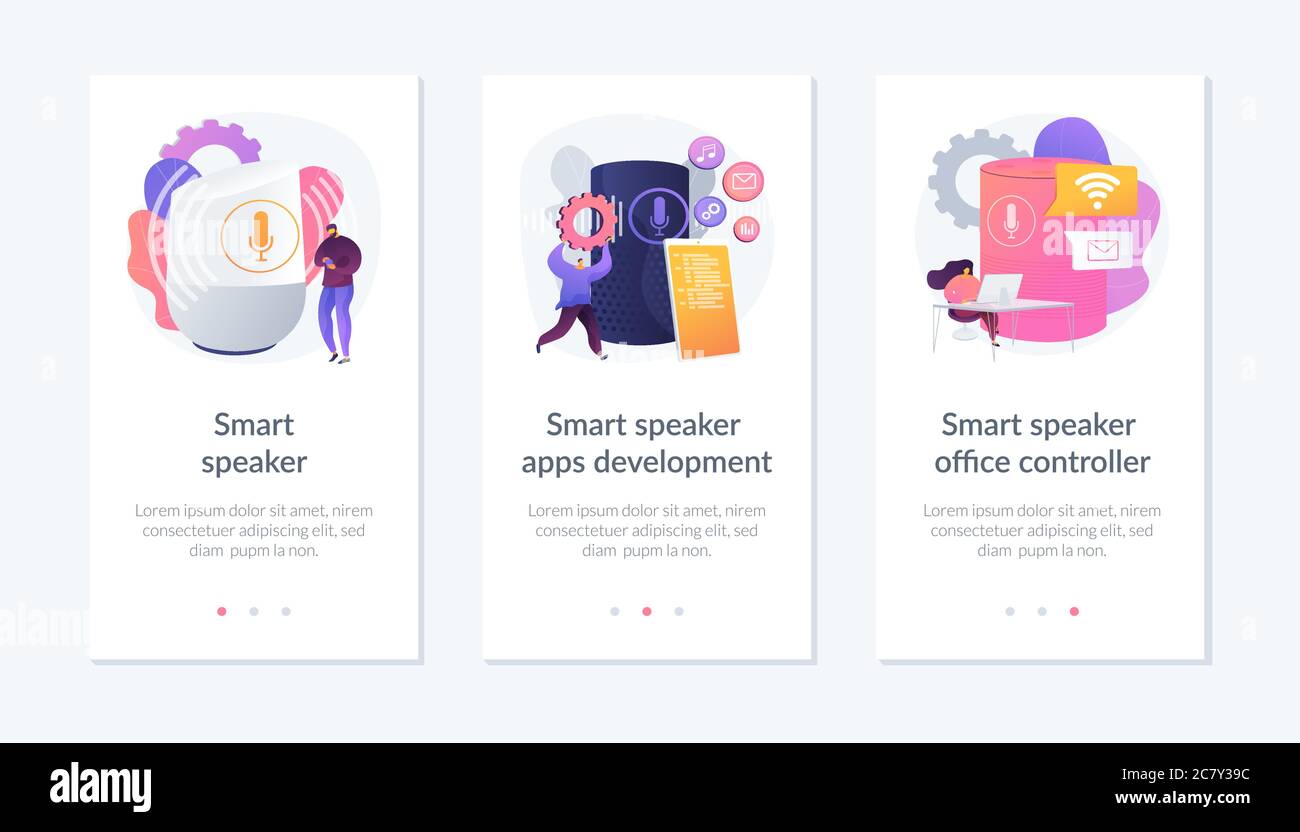 Smart speaker technology app interface template Stock Vector Image ...