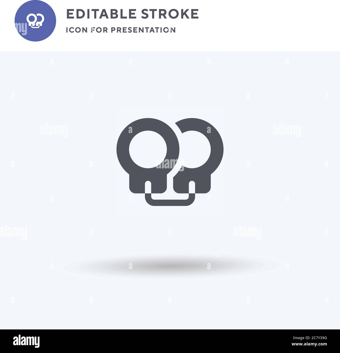 Handcuffs icon vector, filled flat sign, solid pictogram isolated on ...