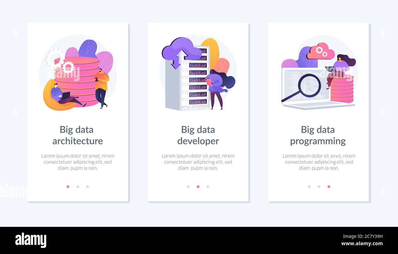 Big data technology app interface template Stock Vector Image & Art - Alamy