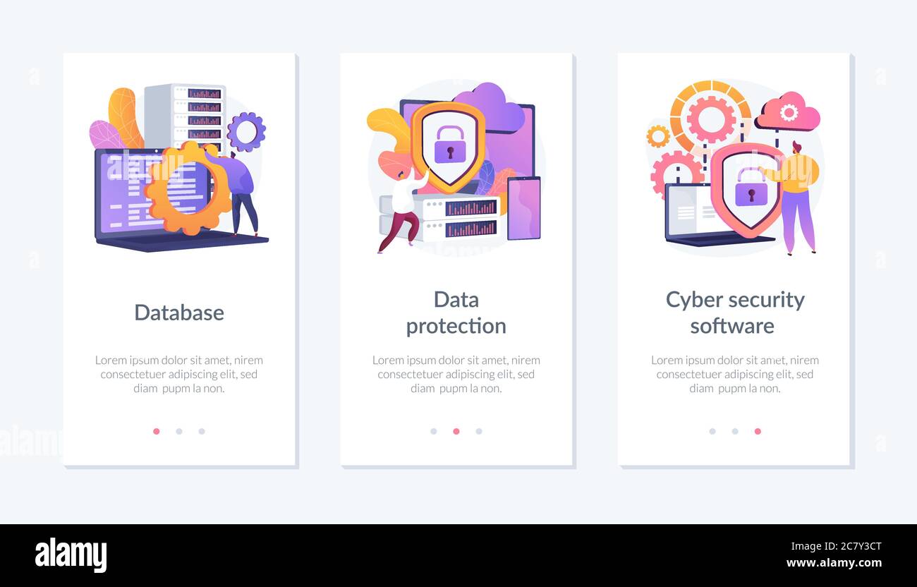 Data protection app interface template Stock Vector Image & Art - Alamy