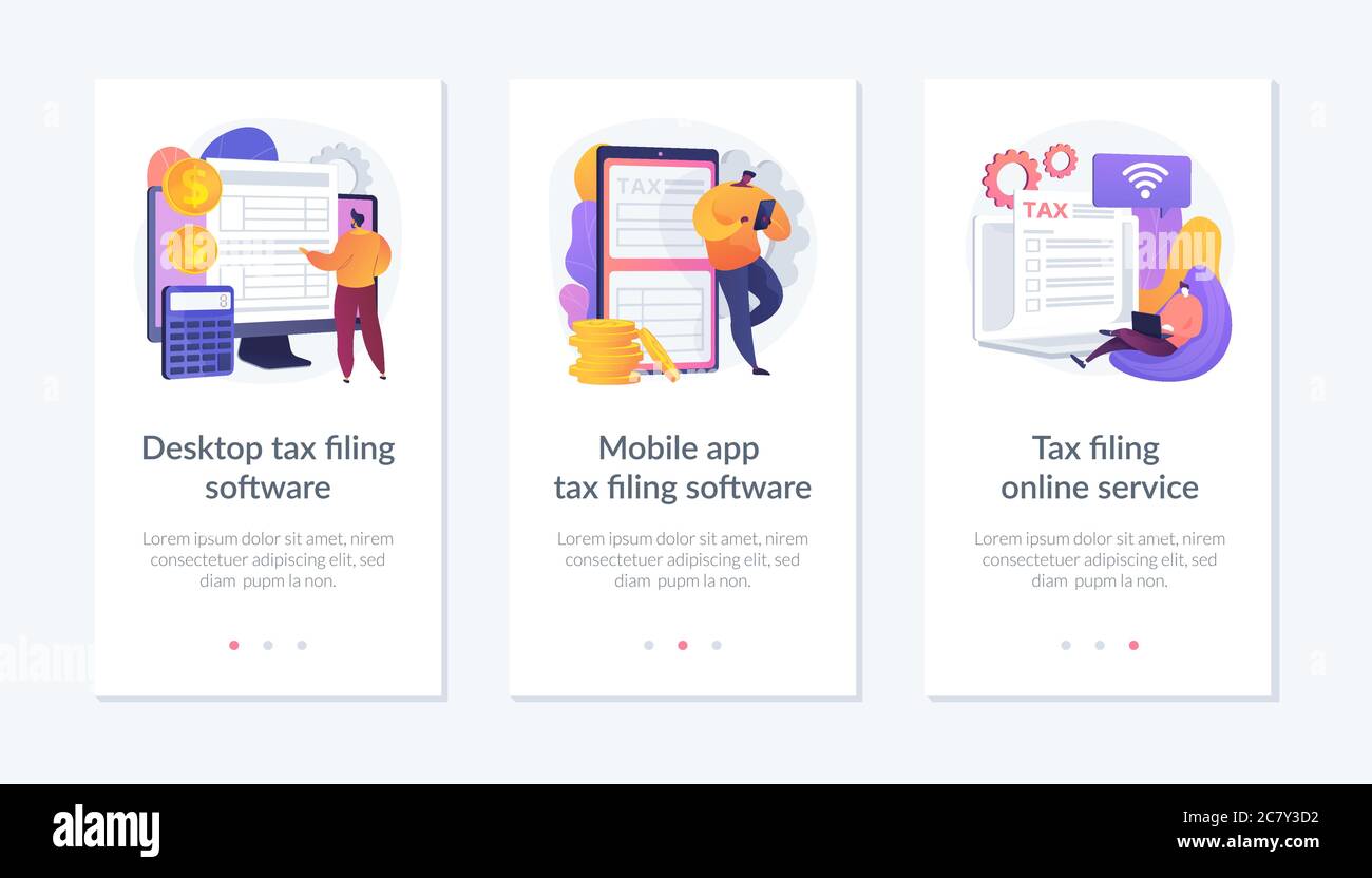 Desktop tax filing software app interface template Stock Vector Image ...