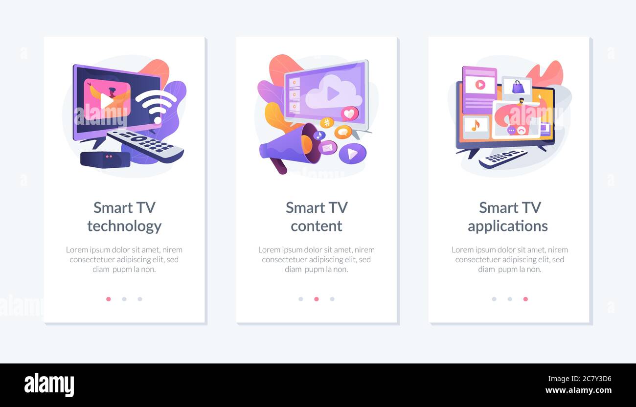 Modern television technology app interface template Stock Vector Image ...