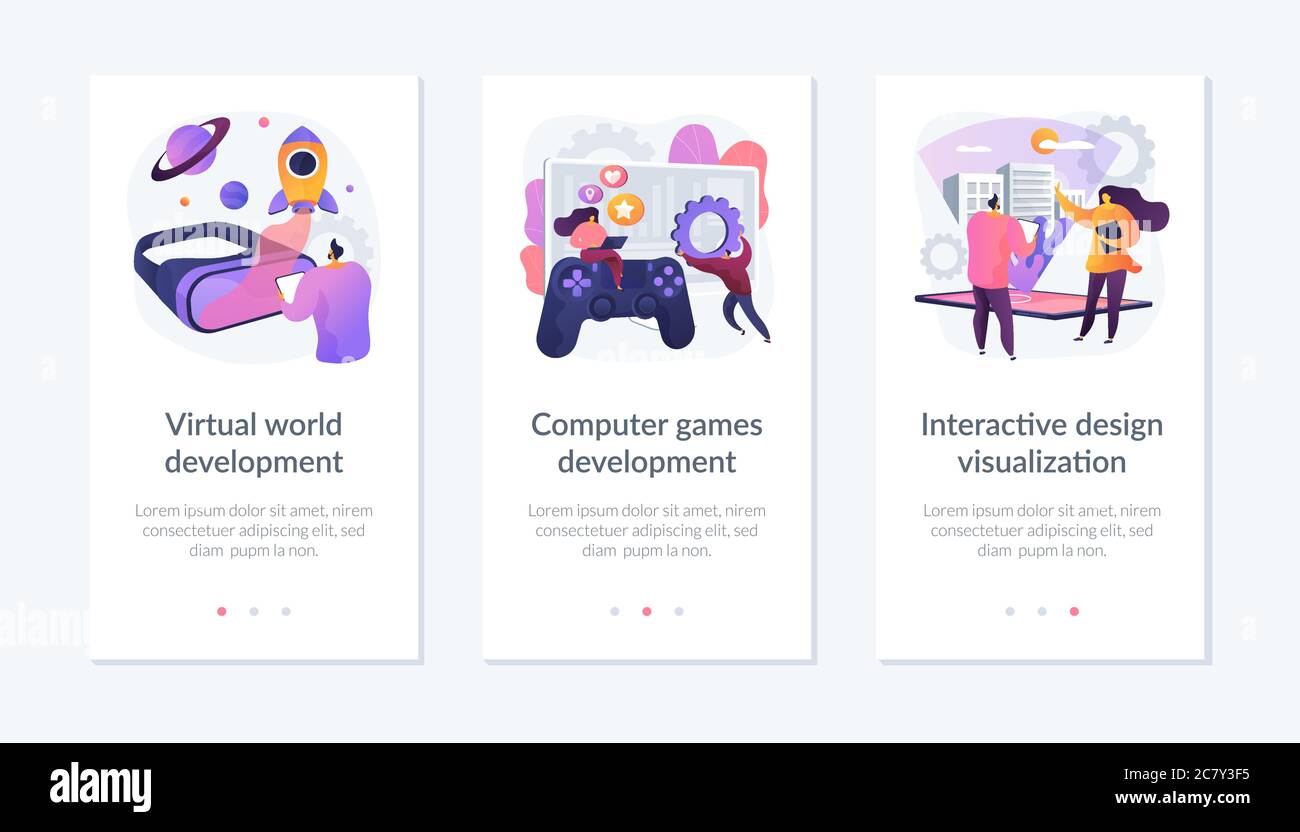 Virtual environment architecture webpage template Stock Vector Image ...