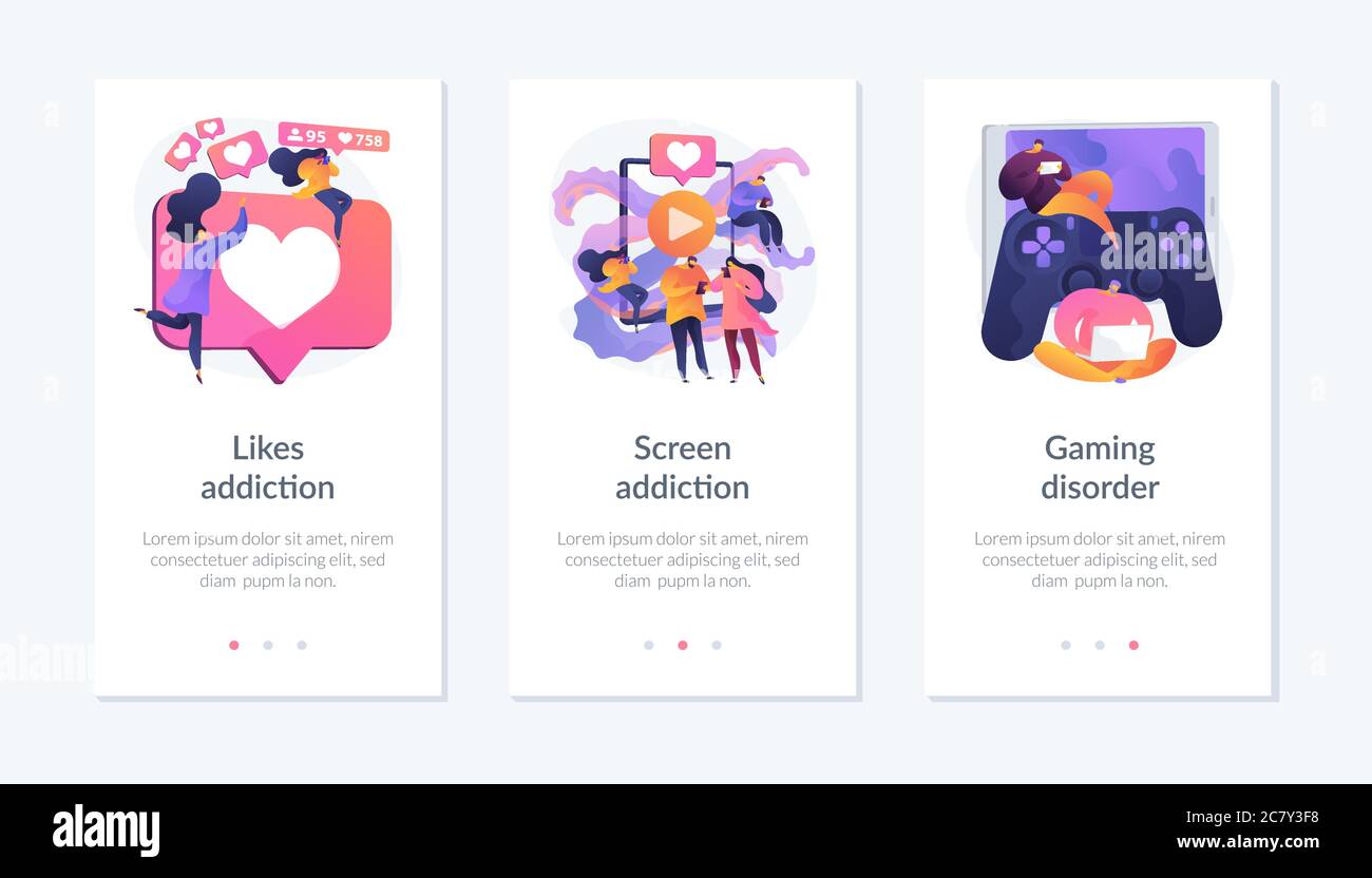 Technology addiction app interface template Stock Vector Image & Art ...