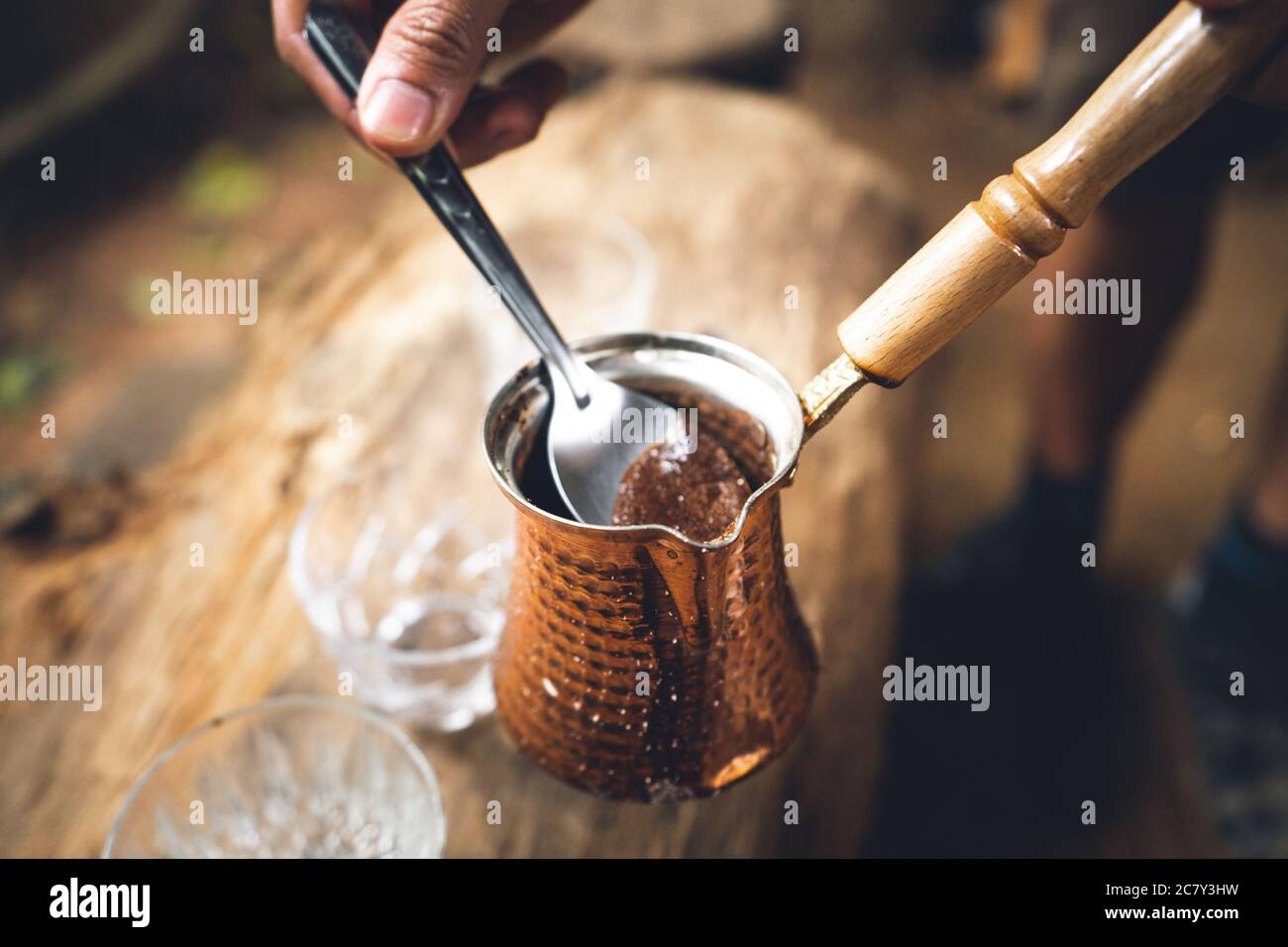Turkish coffee-Make coffee from the at home Stock Photo - Alamy