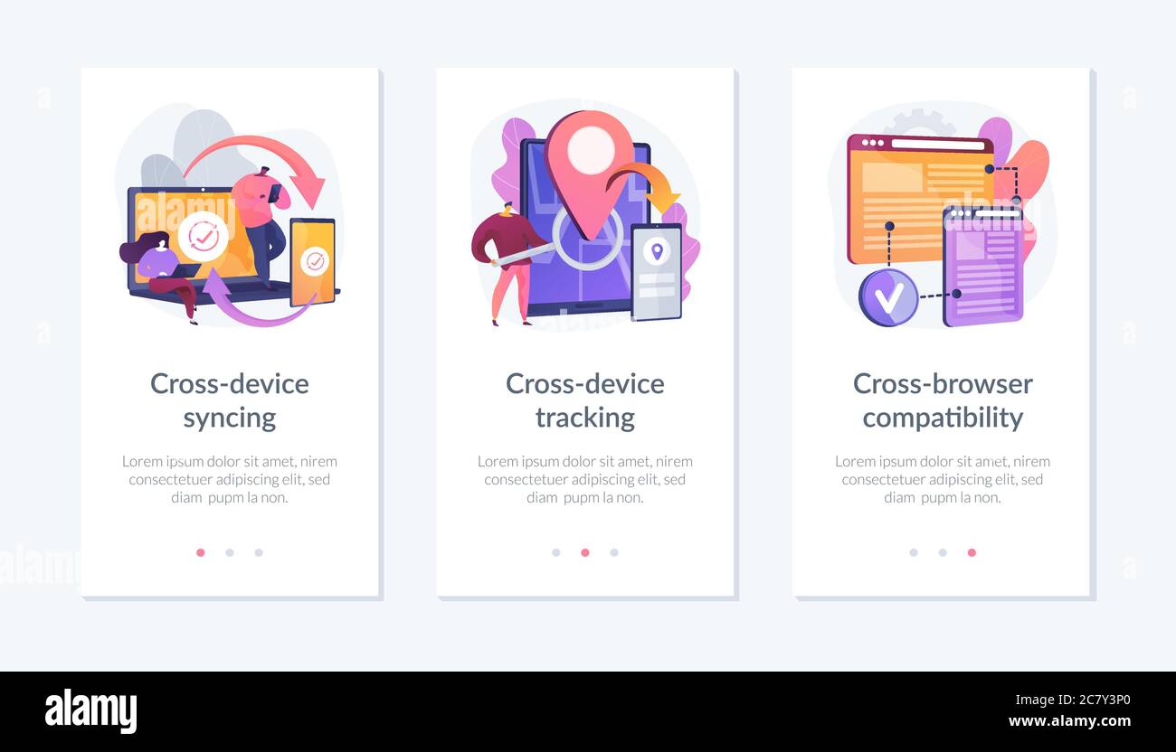 Cross-device using and operation app interface template Stock Vector ...