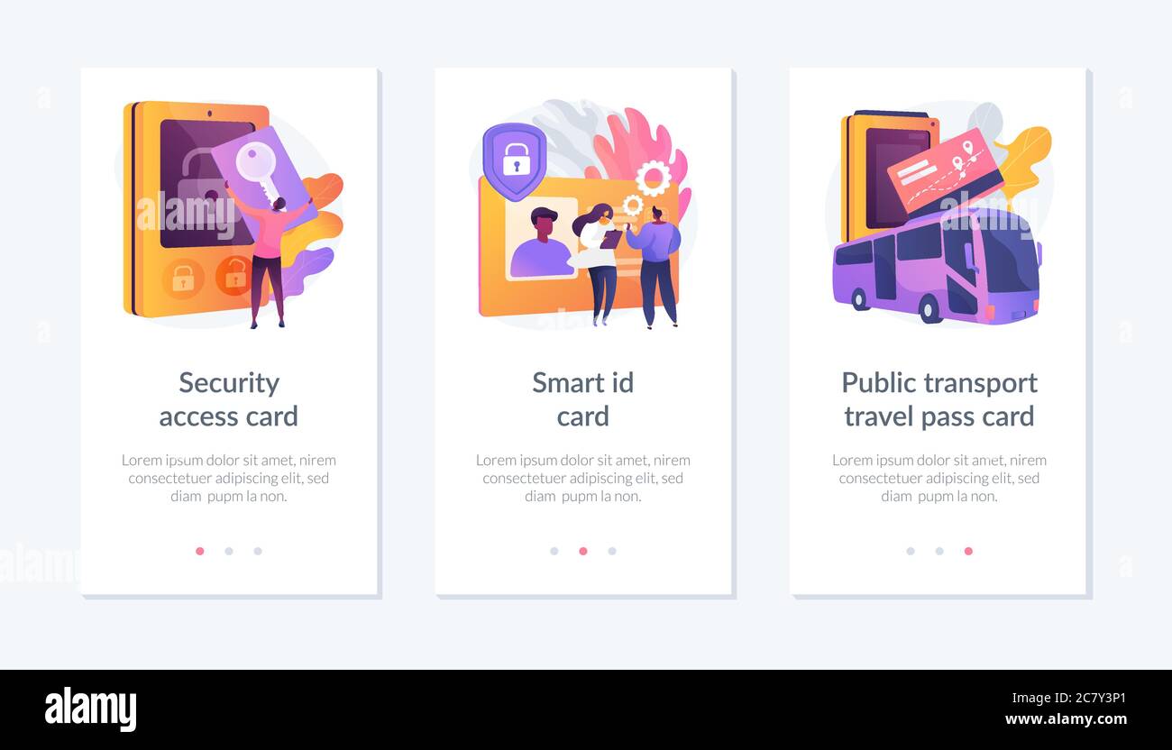 Access and identification cards webpage template Stock Vector Image ...