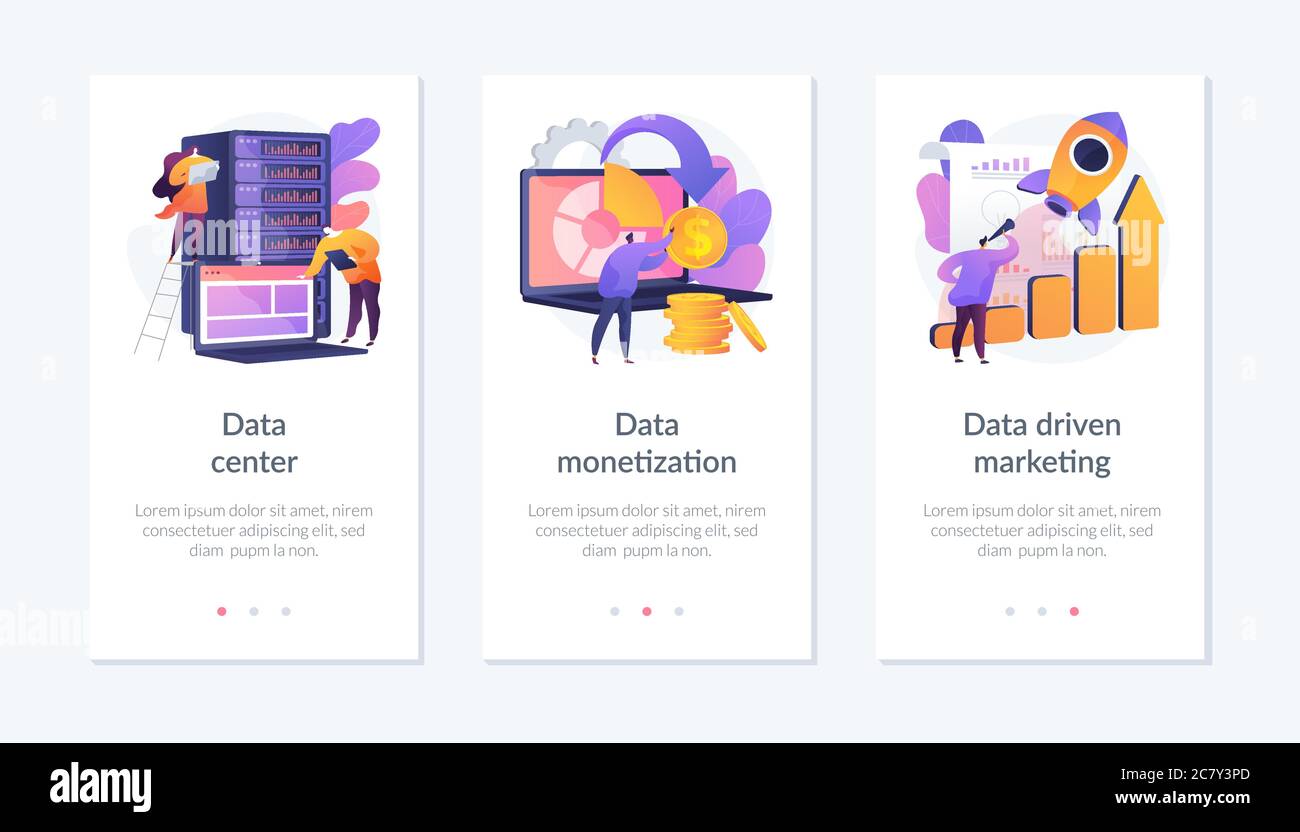 Big data storage and use webpage template Stock Vector Image & Art - Alamy