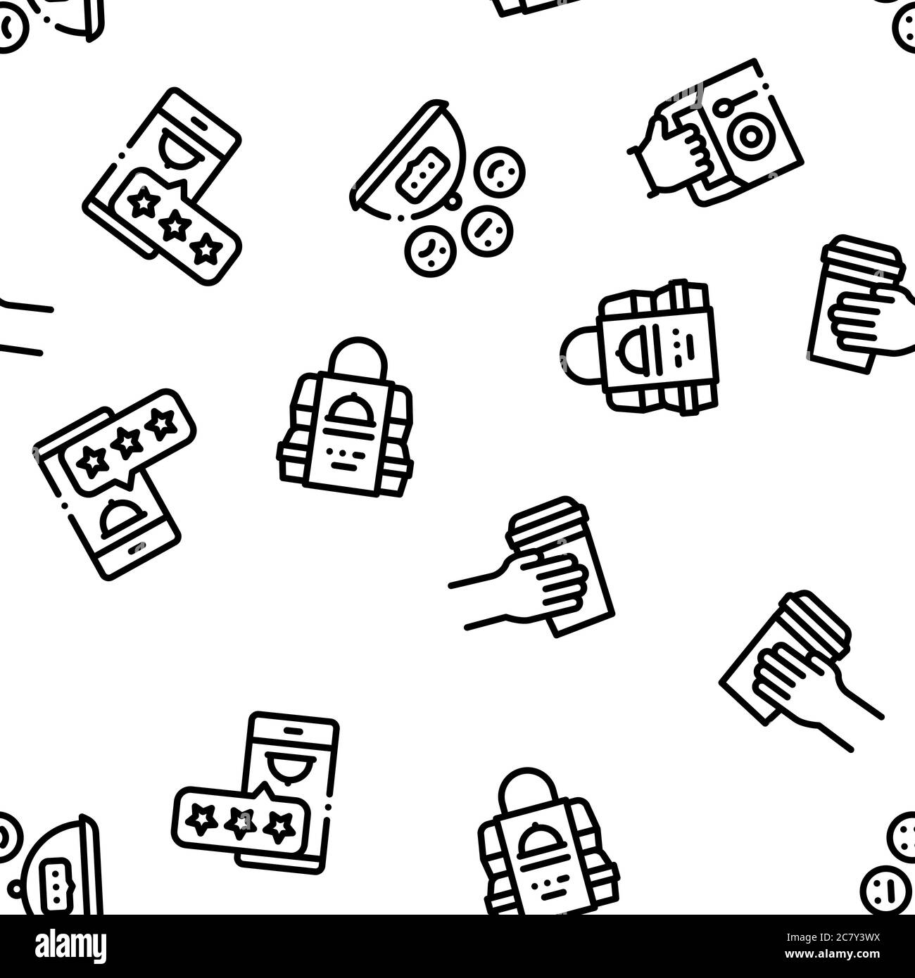 Food Delivery Service Seamless Pattern Vector Stock Vector Image & Art ...