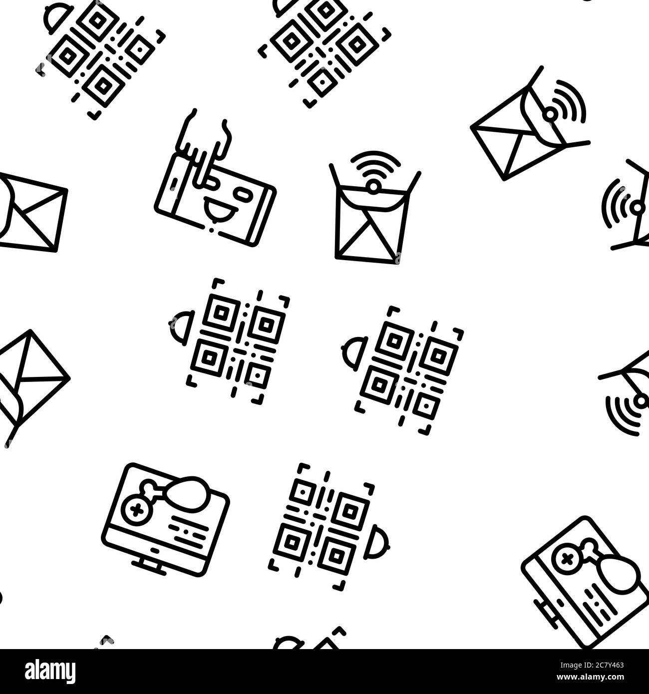 Food Delivery Service Seamless Pattern Vector Stock Vector Image & Art ...