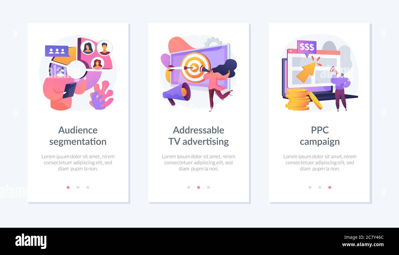 Advertising technologies app interface template Stock Vector Image ...