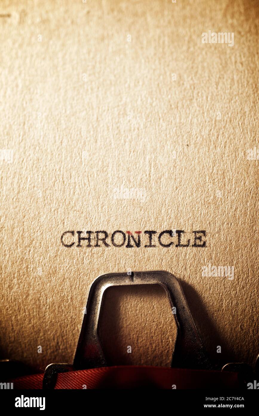 Chronicle word written with a typewriter Stock Photo - Alamy