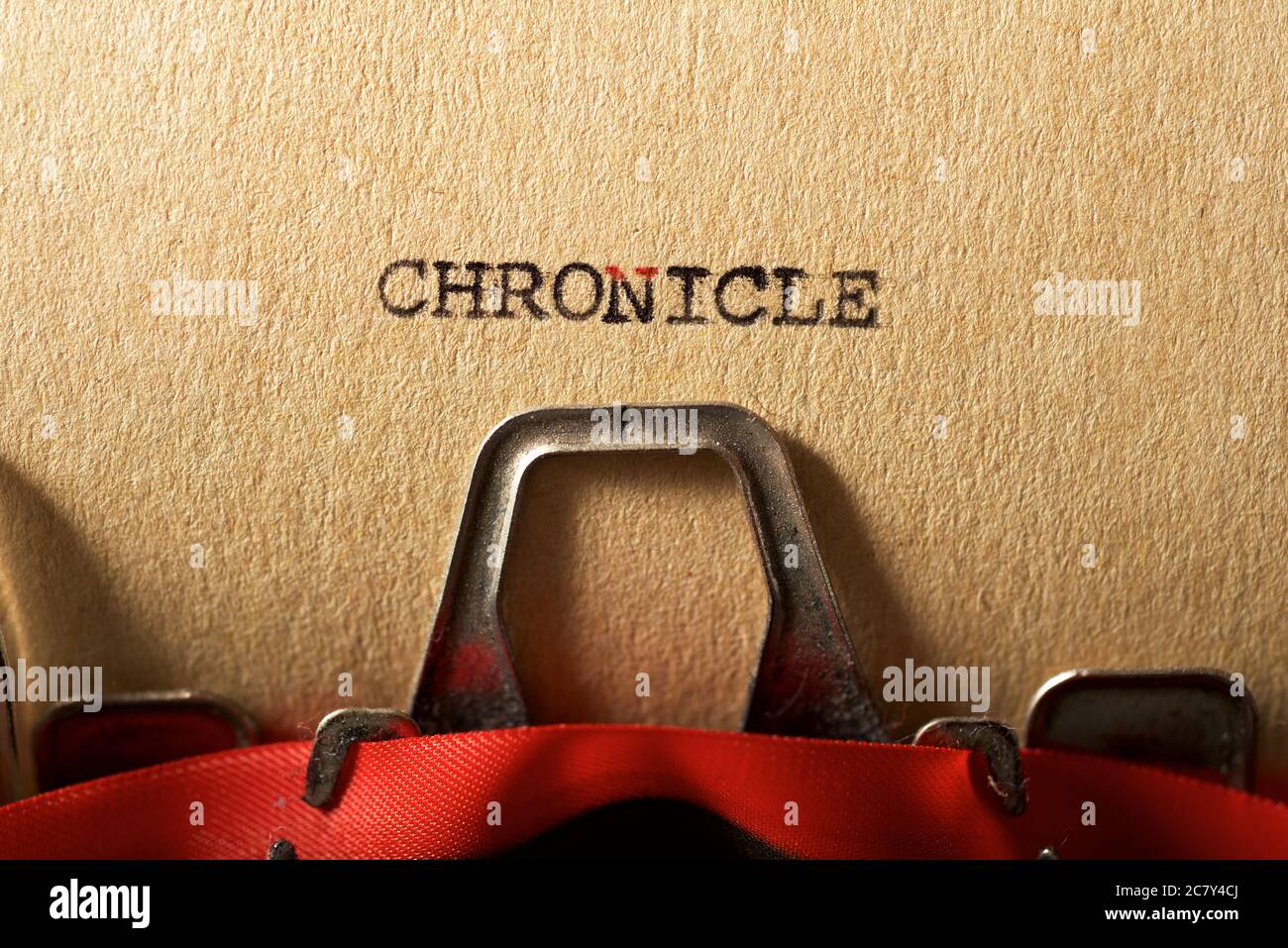 Chronicle word written with a typewriter Stock Photo - Alamy