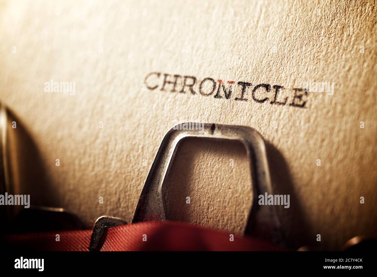 Chronicle word written with a typewriter Stock Photo - Alamy