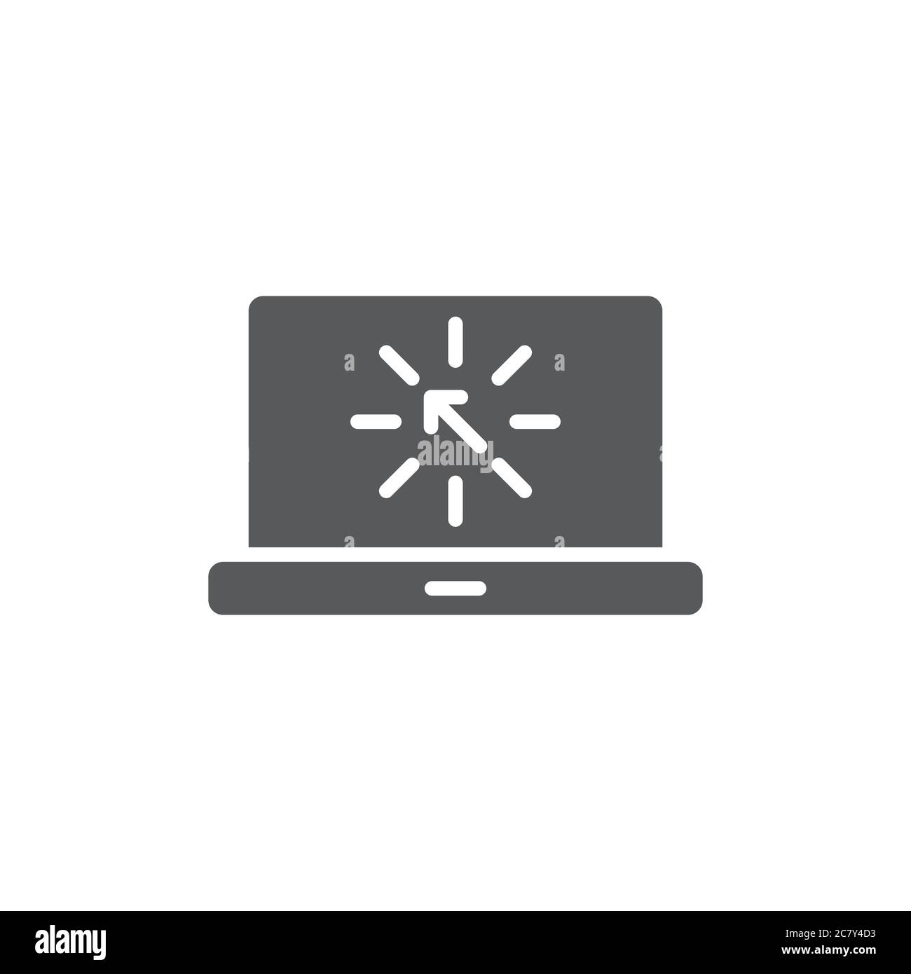 Laptop cursor click vector icon symbol isolated on white background ...