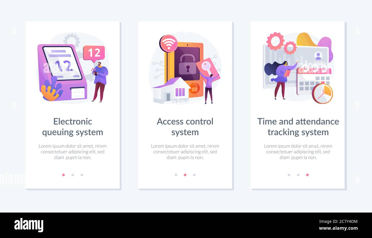 Access and recording technologies app interface template Stock Vector ...