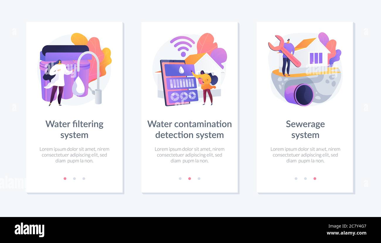 Home water treatment app interface template Stock Vector Image & Art ...