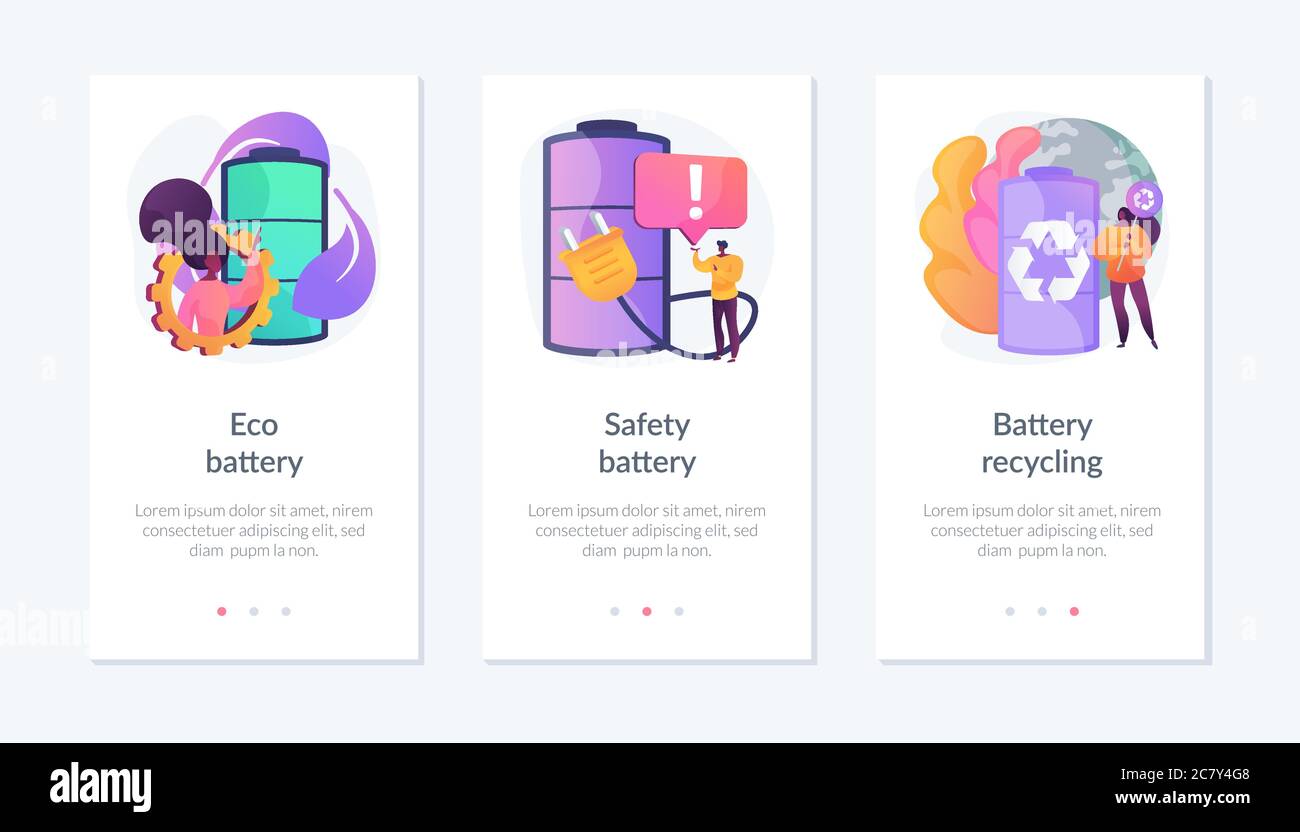 Environmentally friendly battery app interface template Stock Vector ...