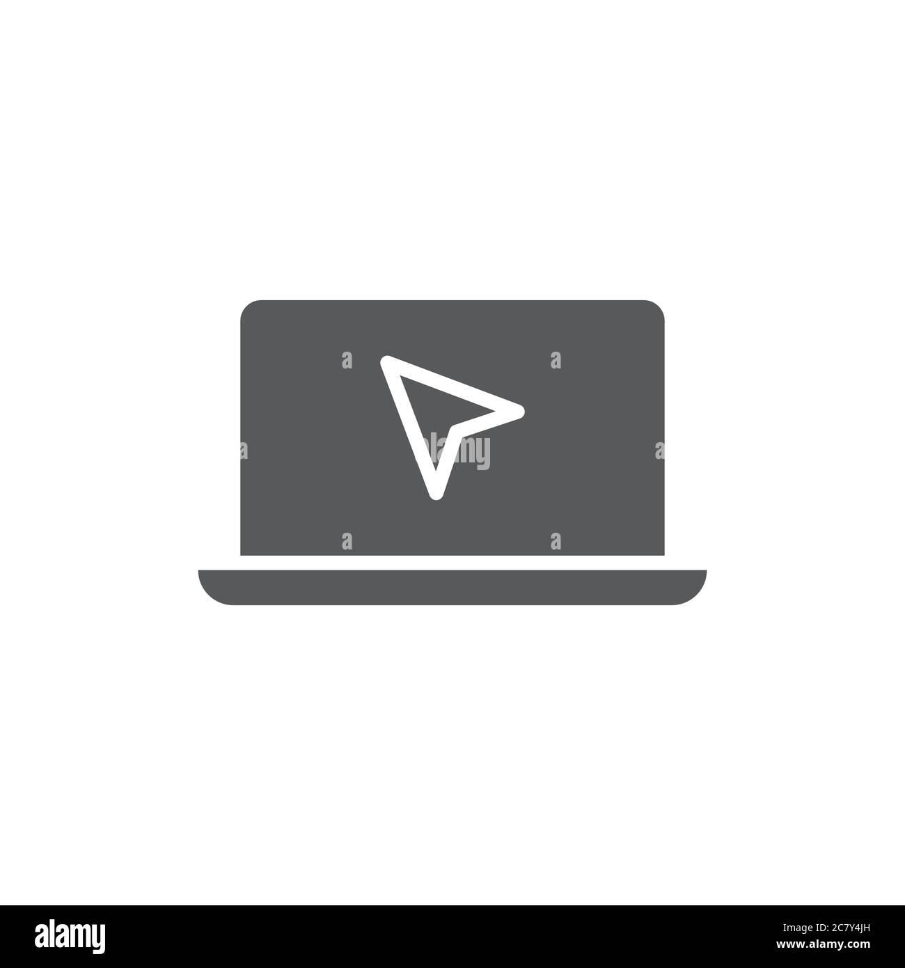 Laptop cursor click vector icon symbol isolated on white background ...