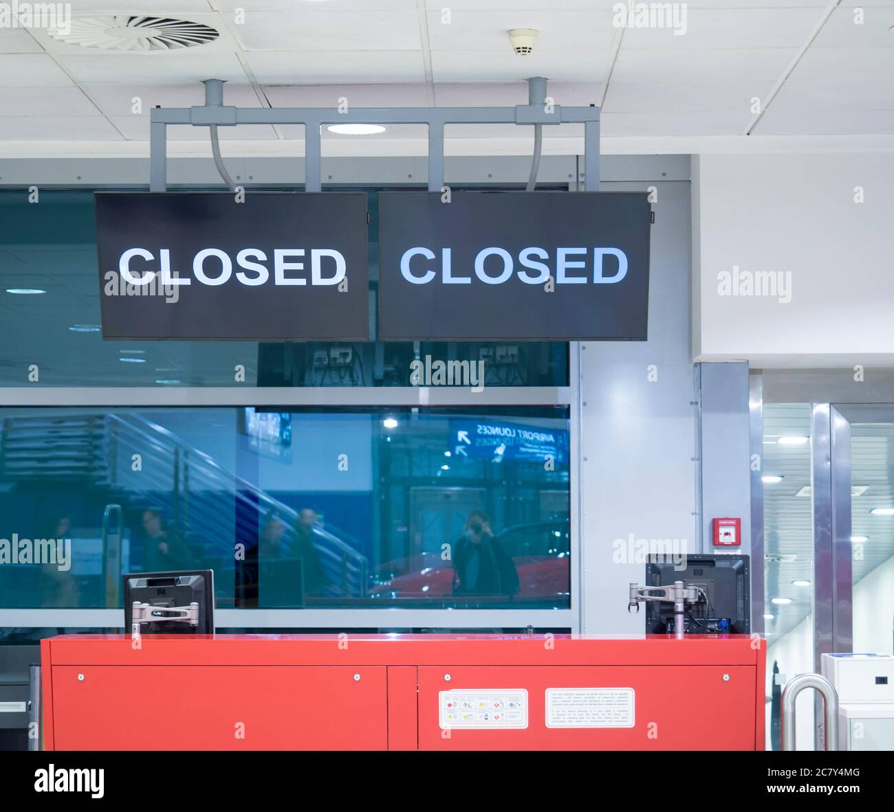 Czech republic, Prague, December 19, 2018: Detail of empty departure ...