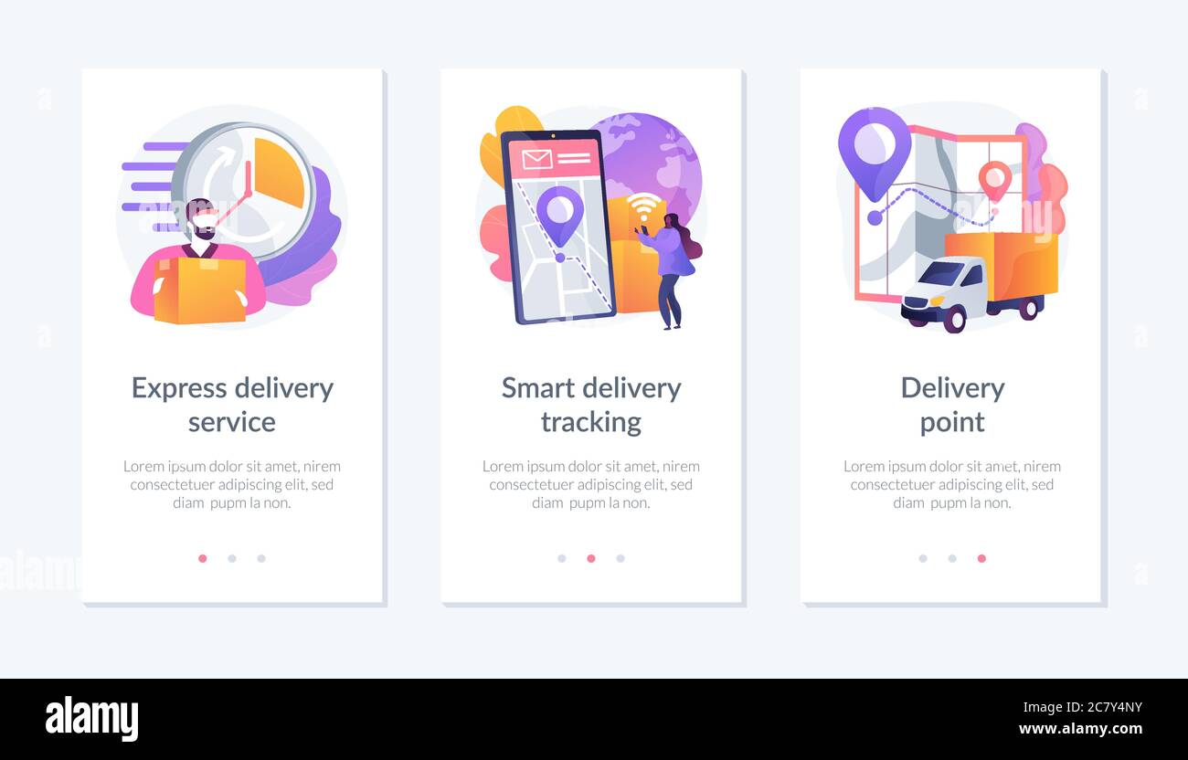 Parcel shipment services app interface template Stock Vector Image ...