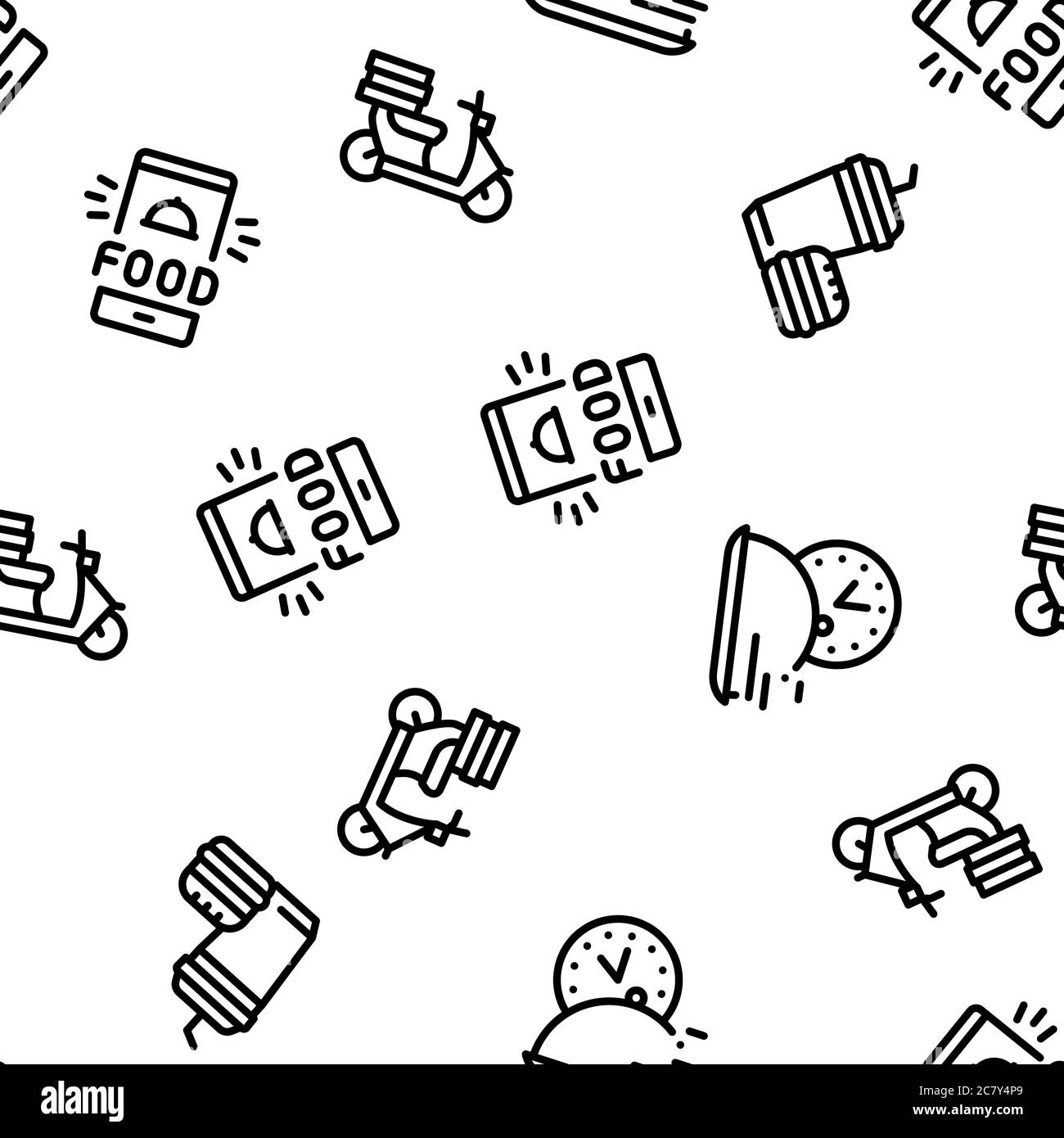 Food Delivery Service Seamless Pattern Vector Stock Vector Image & Art ...