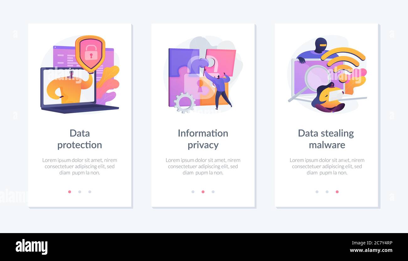 Information safety app interface template Stock Vector Image & Art - Alamy