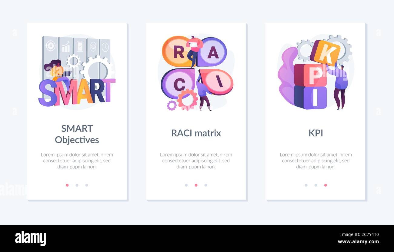 Performance plans and indicators app interface template Stock Vector ...