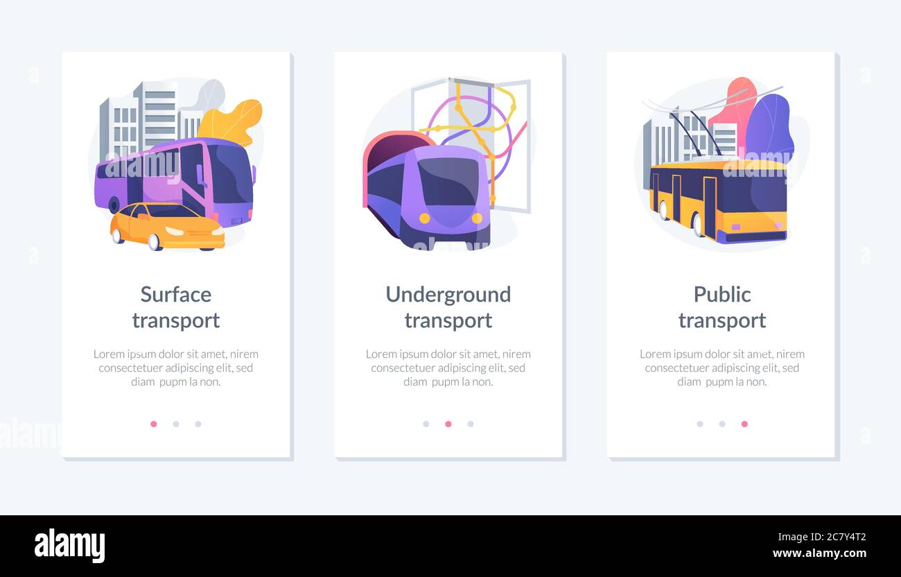 Urban passengers transportation app interface template Stock Vector ...