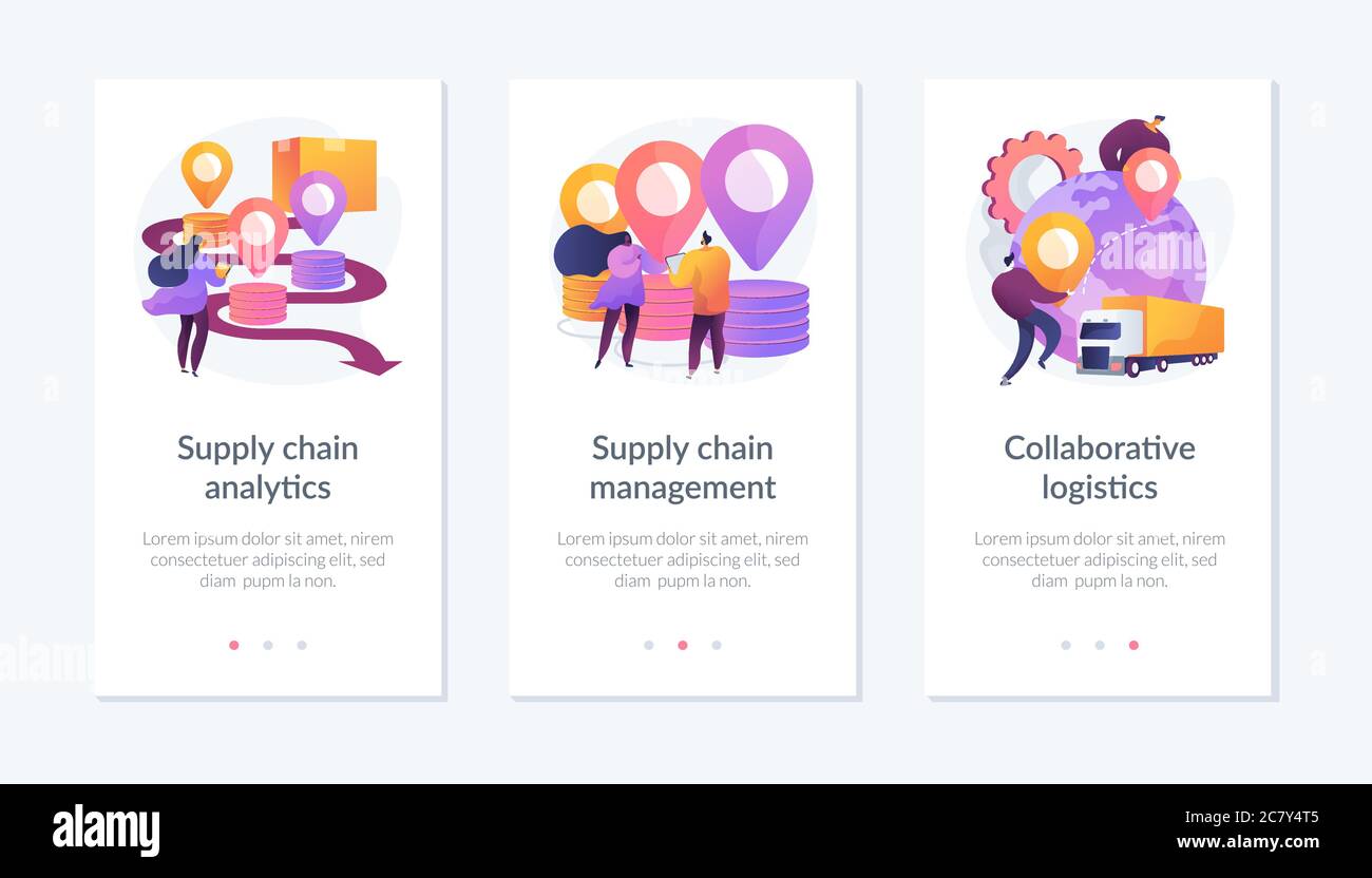 Logistics operations control app interface template Stock Vector Image ...