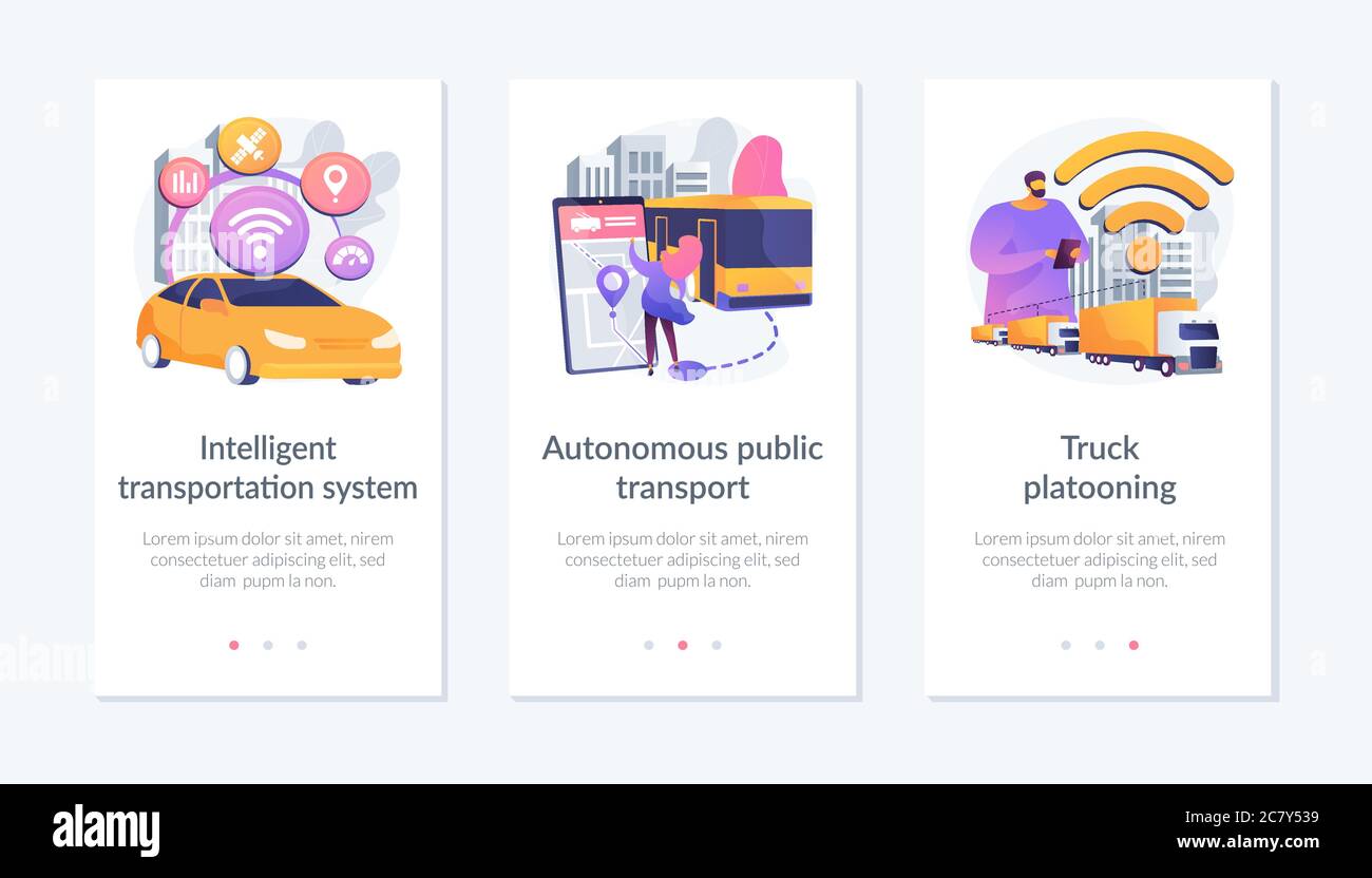 Smart traffic management app interface template Stock Vector Image ...