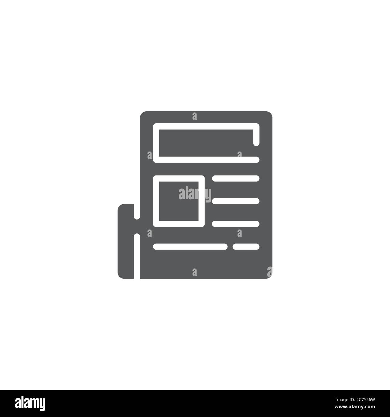 Newspaper headline vector icon symbol isolated on white background ...