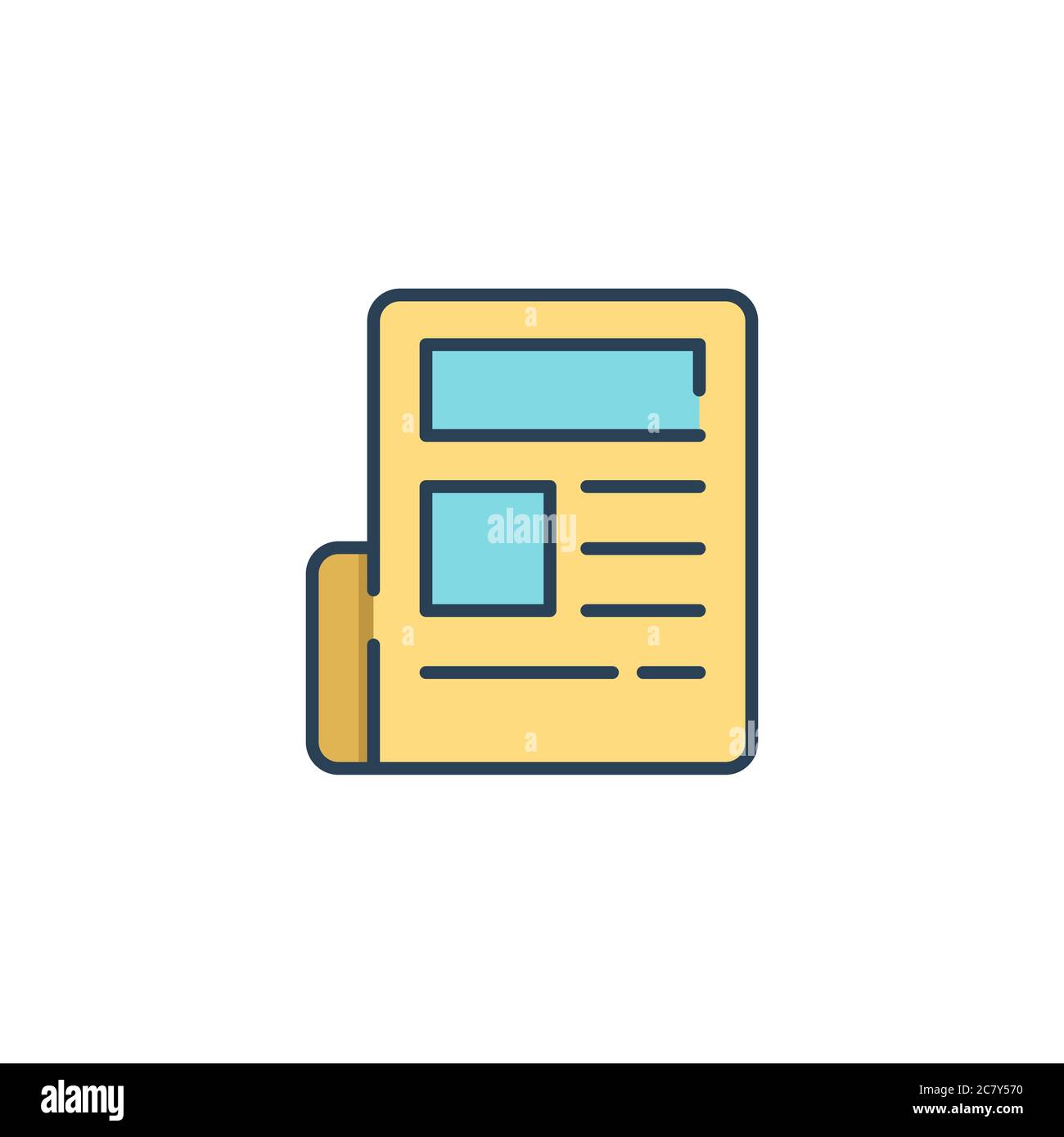 Newspaper headline vector icon symbol isolated on white background ...