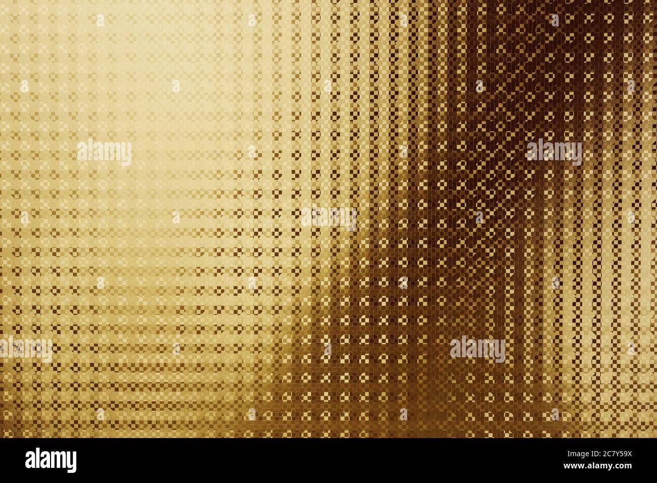 Golden yellow pattern, symmetrical and geometric abstract shapes on ...