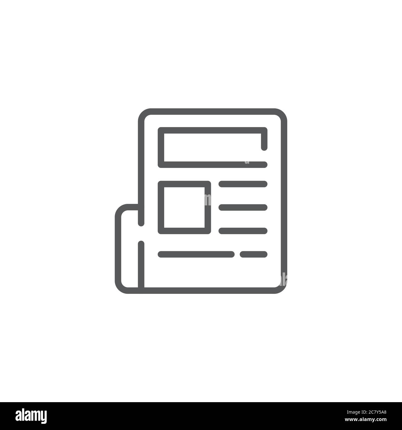 Newspaper headline vector icon symbol isolated on white background ...