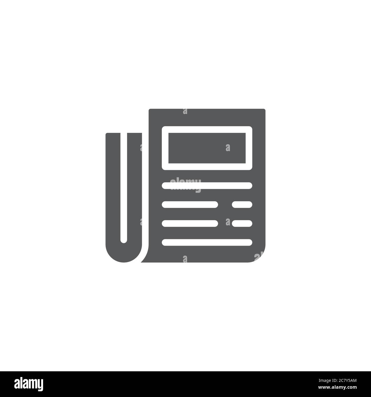Newspaper headline vector icon symbol isolated on white background ...