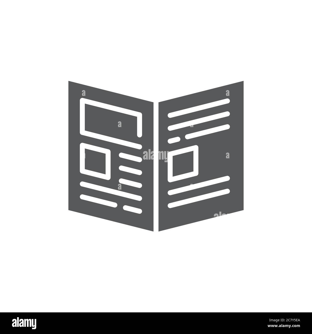 Newspaper headline vector icon symbol isolated on white background ...